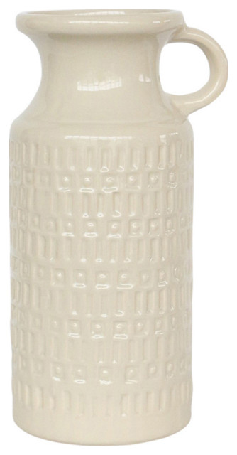 Ceramic 13" Pitcher, Beige - Transitional - Pitchers - by Sagebrook ...