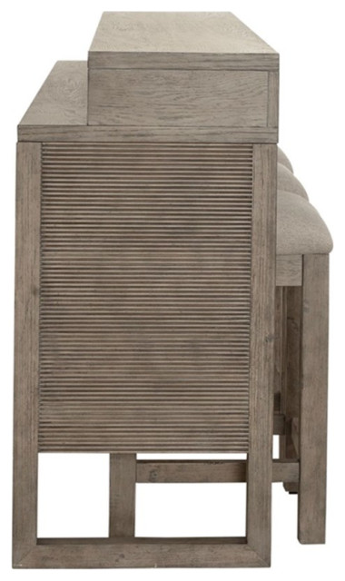 Bartlett Field Contemporary Wood 4 Piece Console Table Set in Driftwood ...