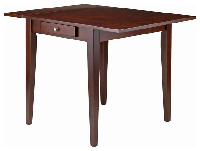 Winsome Hamilton Double Drop Leaf Solid Wood Dining Table in Antique ...