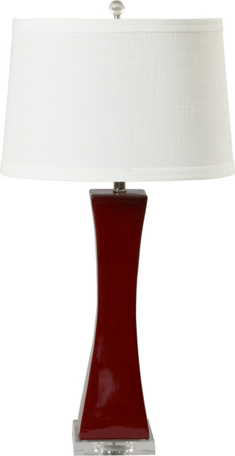 Tapered Column Ceramic & Acrylic Table Lamp - Contemporary - Table ...