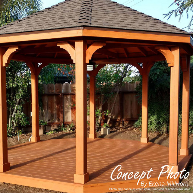 4"Wx6"Dx6"H Balboa Rough Sawn Brace, Douglas Fir, 14"Dx14"H Rustic Wood ...