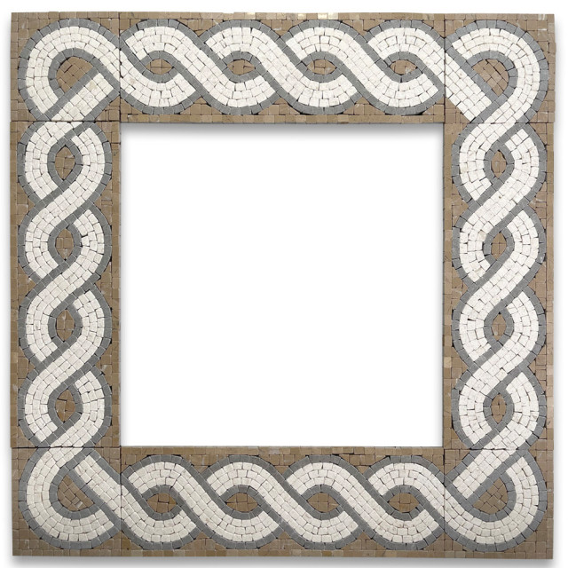 Marble Mosaic Border Bathroom Deco Listello Tile Wave 4x12 Tumbled, 1 ...