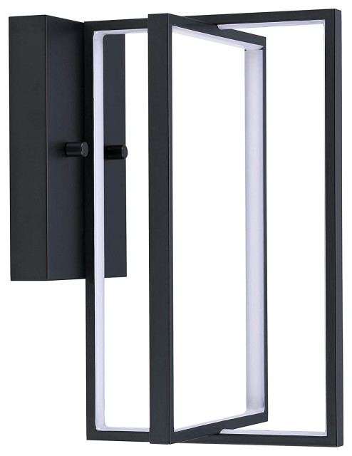 Modena LED Open Rectangle Sconce/Coach, Matte Black Finish - Modern ...