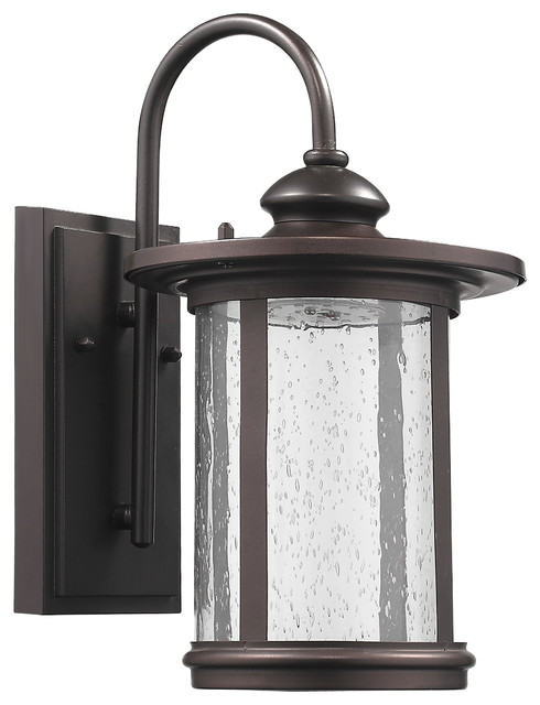 Cole Transitional Led Rubbed Bronze Outdoor Wall Sconce, 13" Height ...