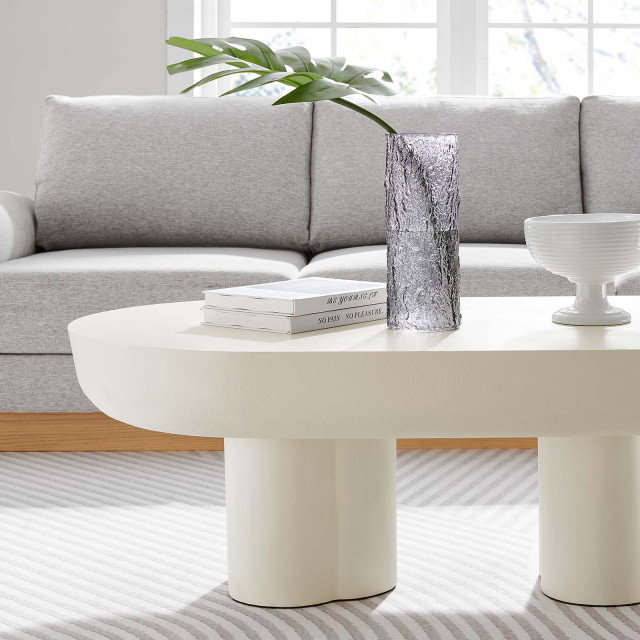 Caspian Oval Concrete Coffee Table - Contemporary - Coffee Tables - by ...