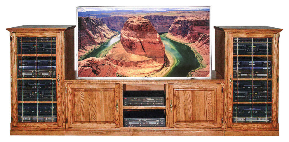 Traditional TV Stand and Audio Towers - Traditional - Entertainment ...
