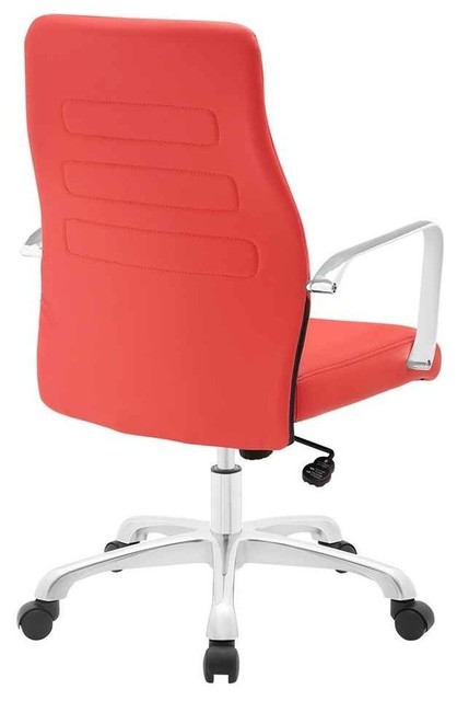Modern Contemporary Aluminum Office Chair, Red Faux Leather - Office ...
