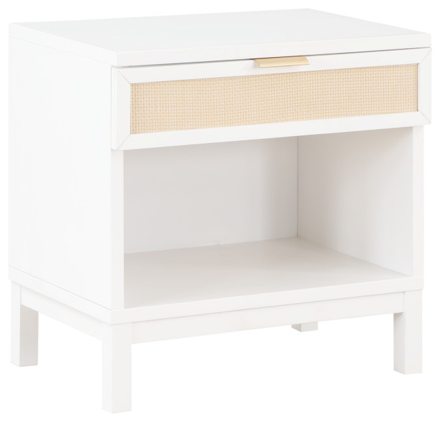 Bayport Cane 1 Drawer Nightstand - Beach Style - Nightstands And ...