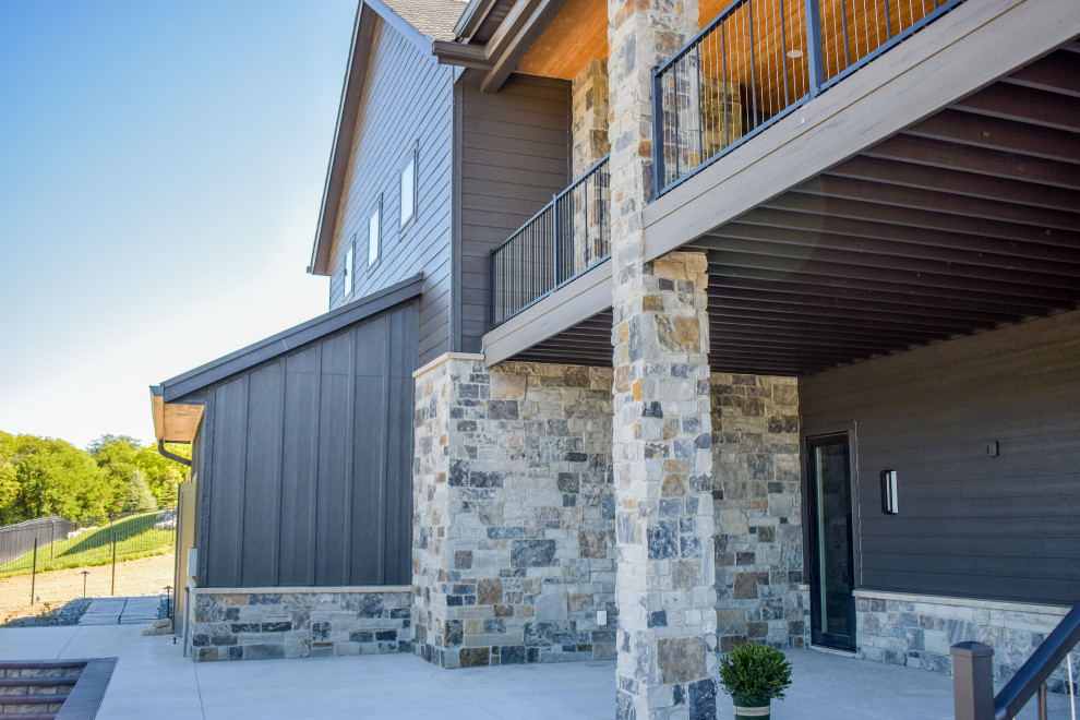 Modern Black Horse Ashlar Home - Traditional - Exterior - Omaha - by ...
