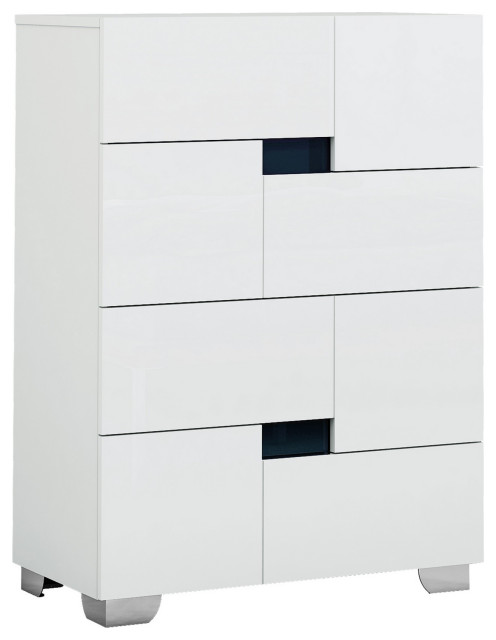 44" Superb White High Gloss Chest - Contemporary - Dressers - by ...