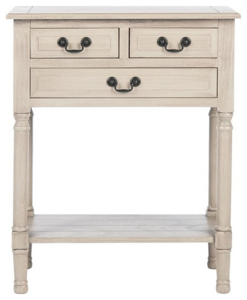 Tillie 3 Drawer Console Table, Greige - French Country - Console Tables ...
