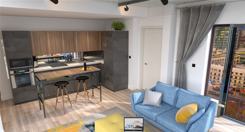 Kitchen units with breakfast bar - Industrial - Living Room - London ...
