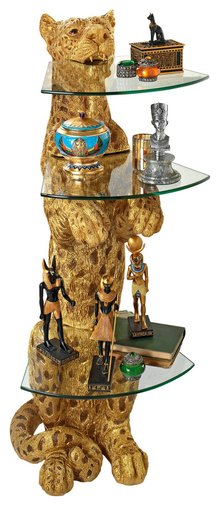 Royal Egyptian Cheetah Pedestal Table - Contemporary - Side Tables And ...