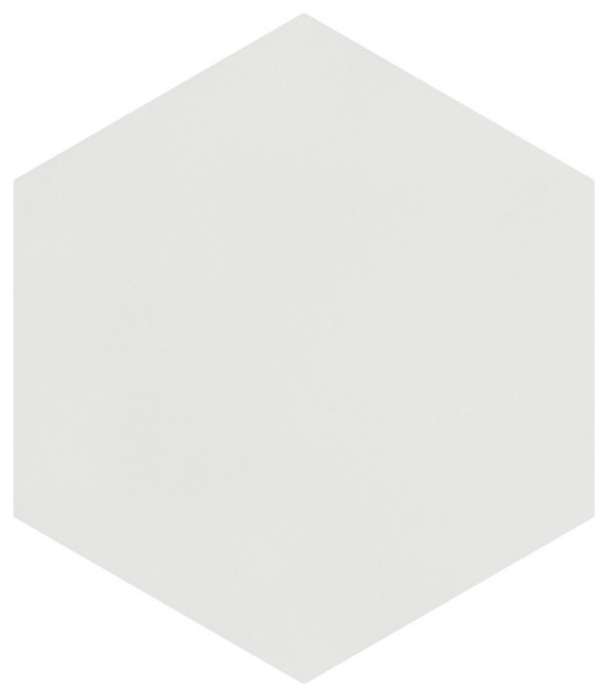 Textilis White Hex Porcelain Floor and Wall Tile, Sample - Contemporary ...