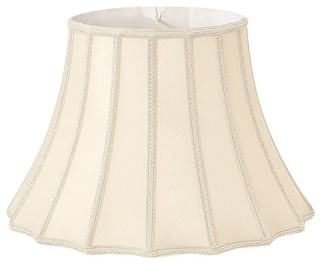 Scalloped Bell With Vertical Piping Designer Lampshade, 9"x16"x11.6 ...