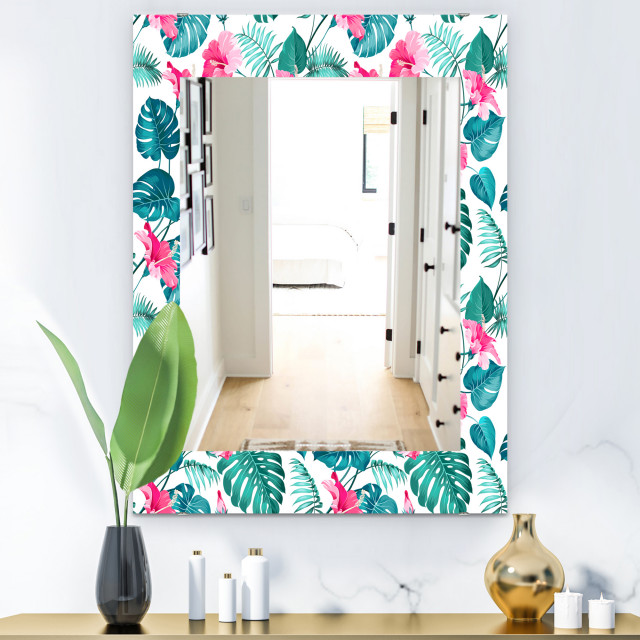 Tropical Mood Foliage 20 Bohemian And Eclectic Frameless Vanity Mirror ...