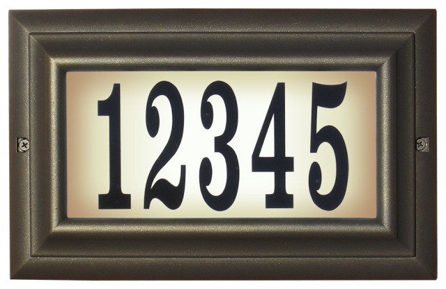 Edgewood Standard Lighted Address Plaque, Oil Rub Bronze Frame ...