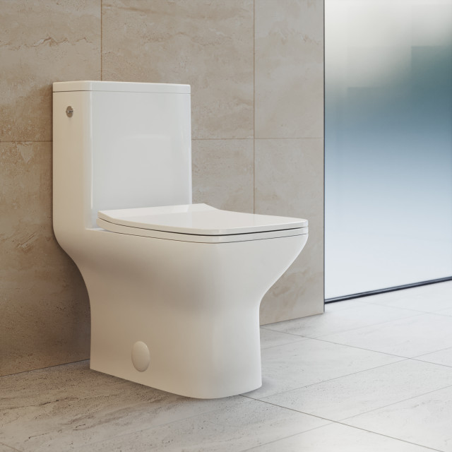Carre One Piece Square Toilet, Touchless - Contemporary - Toilets - by ...