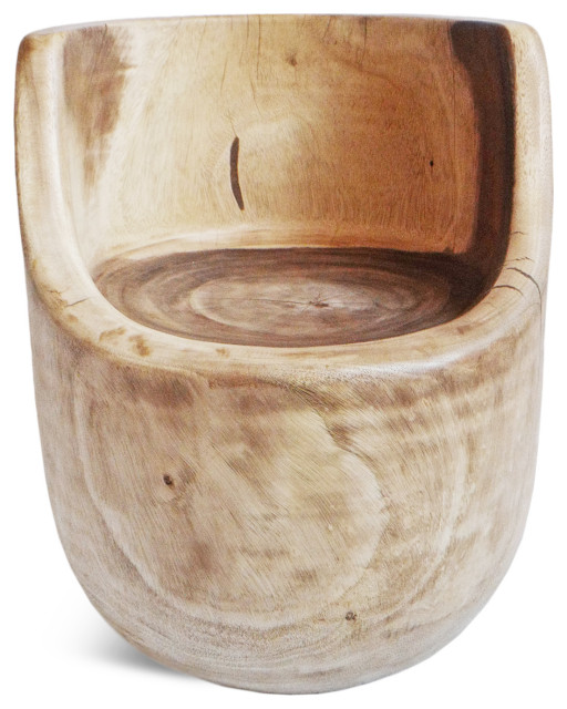 Monkey Pod Wood Scoop Seat - Rustic - Armchairs And Accent Chairs - by ...