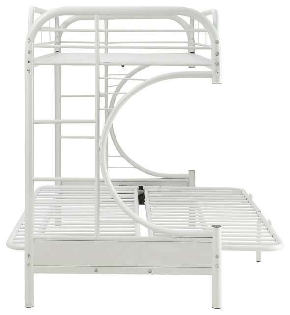Eclipse Metal Bunk Bed, White, Twin Over Queen - Transitional - Bunk ...