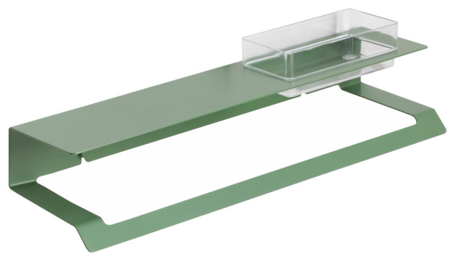 Slim Towel Bar with Shelf, Bathroom Shelf, Towel Rack. - Contemporary ...
