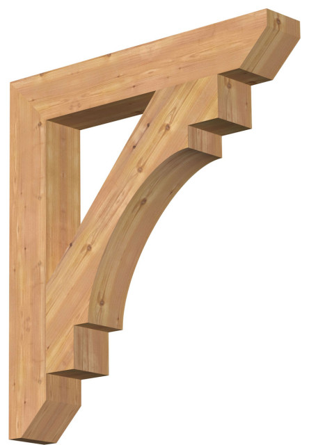Balboa Traditional Bracket, 16"Dx24"H, 4"W Douglas Fir/Rough Sawn, 36 ...