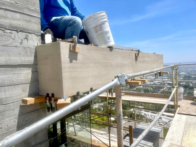 Contemporary Home with Board Formed Concrete and a Precast Cedar Fascia ...
