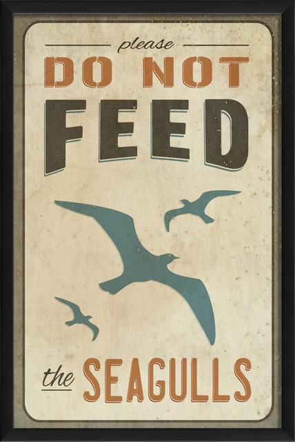 Do Not Feed the Seagulls Large Framed Sign - Contemporary - Prints And ...