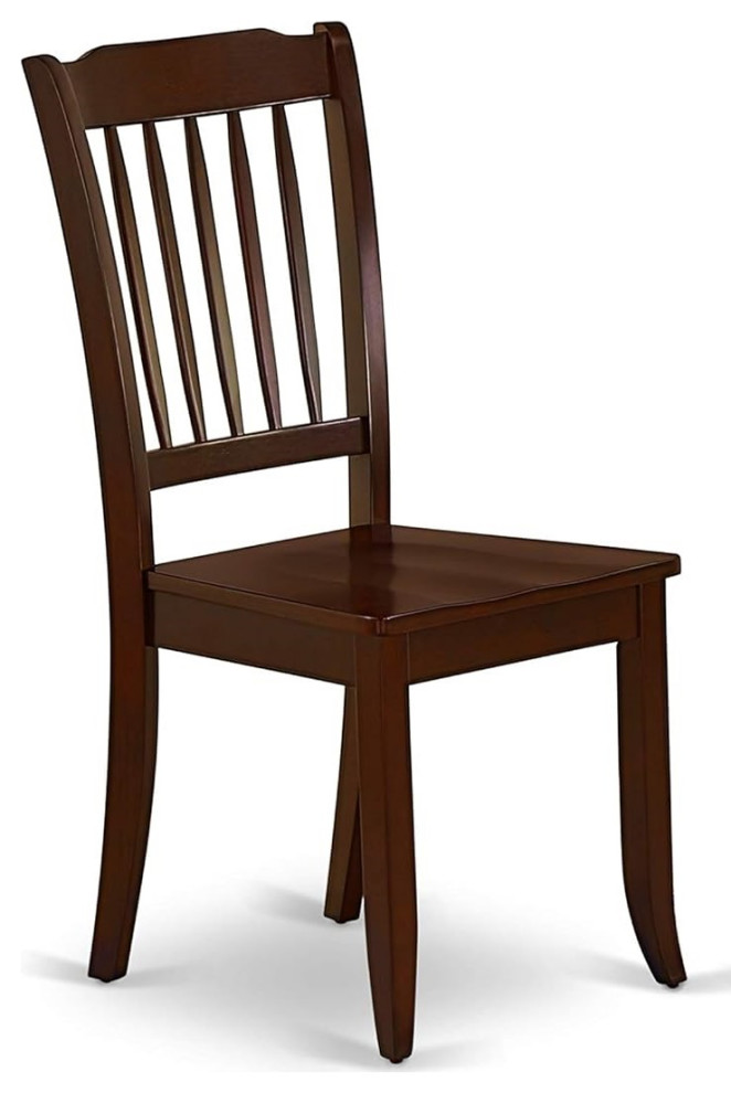 Set of 2 Charming Slat Back Dining Chairs with Solid Wood Seat ...