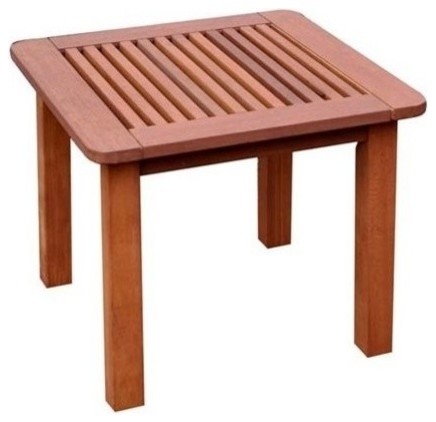 Atlin Designs Square Contemporary Wood Outdoor Small Side Table in ...