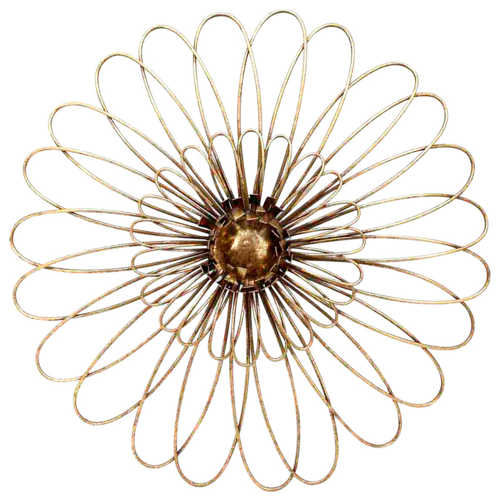Sagebrook Home Gold Metal Daisy Wall Flower Wb 16" - Contemporary ...