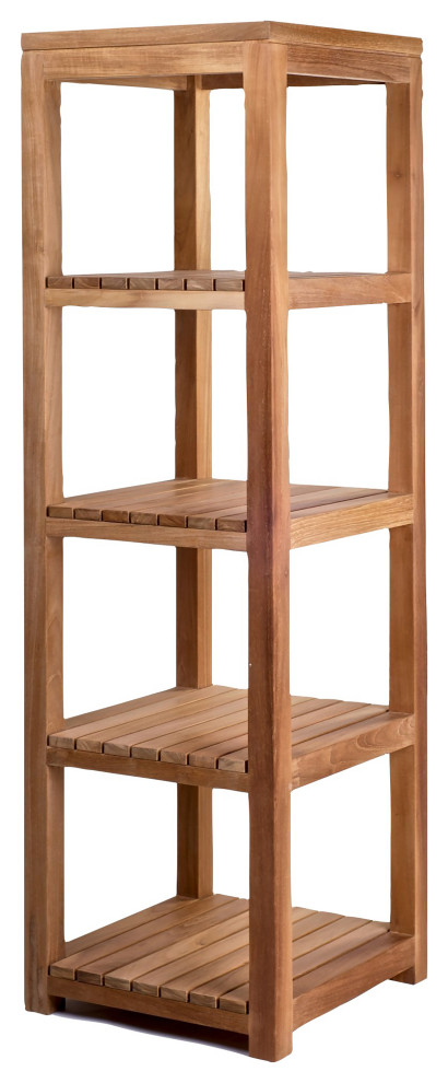 Teak Bath Shelf Square 59" (150 cm) - Craftsman - Bathroom Shelves - by ...