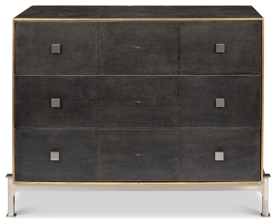 Gray Shagreen Leather Dresser - Contemporary - Dressers - by Sideboards ...