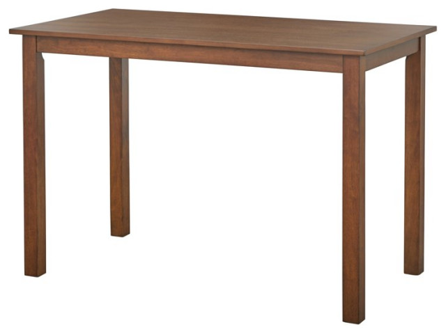 Transitional Counter Dining Table, Straight Legs & Rectangular Wooden ...