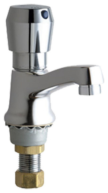 Chicago Faucets 333-E2805-665PSHAB Single Supply Metering Sink Faucet ...