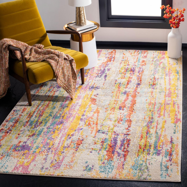 Safavieh Madison Mad260C Organic and Abstract Rug, Beige and Yellow, 6 ...