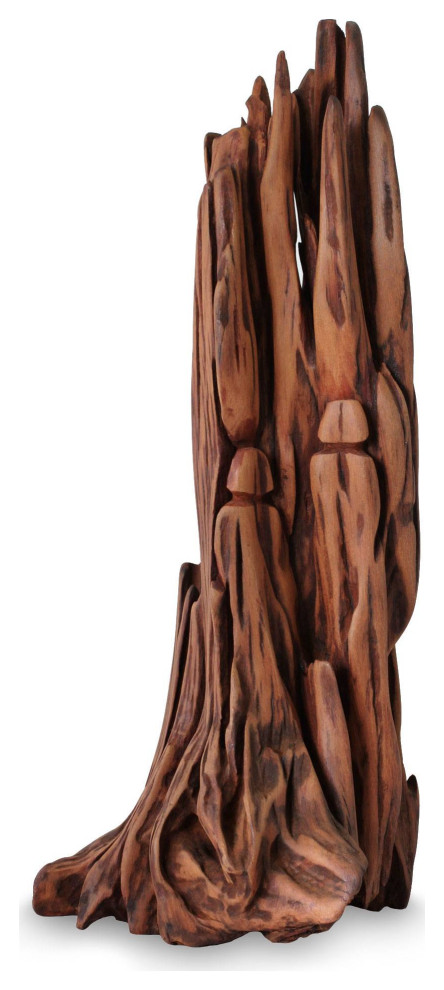 NOVICA Stroll In The Jungle And Reclaimed Wood Sculpture - Rustic ...