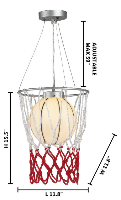 Basketball Light Fixture With Net - Contemporary - Kids Ceiling ...