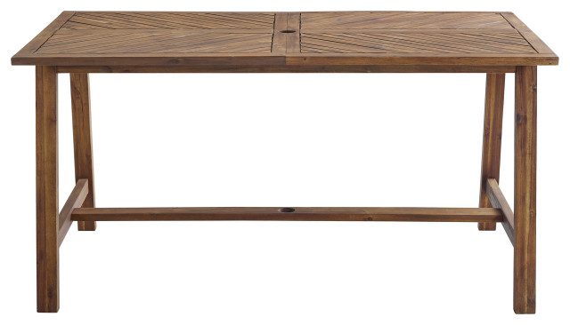 Vincent 60" Acacia Wood Chevron Dining Table - Dark Brown ...