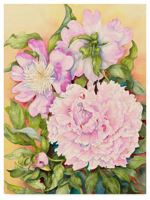 Joanne Porter 'Spring Peony' Canvas Art, 19"x14" - Contemporary ...