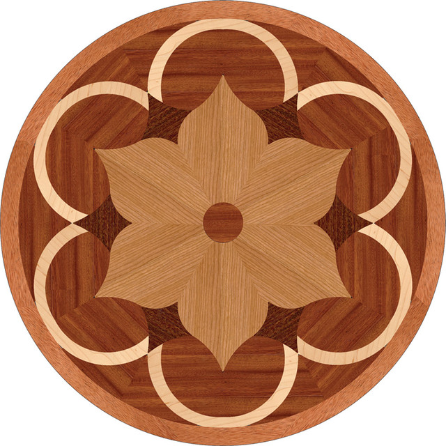 Charleston Wood Medallion, 3/4" Thick - Contemporary - Floor Medallions ...