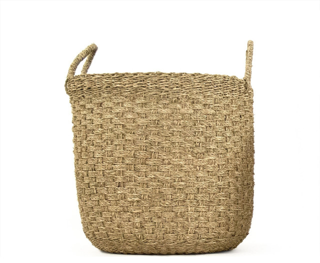 Woven Basket Large - Beach Style - Baskets - by Hudson Home Decor | Houzz
