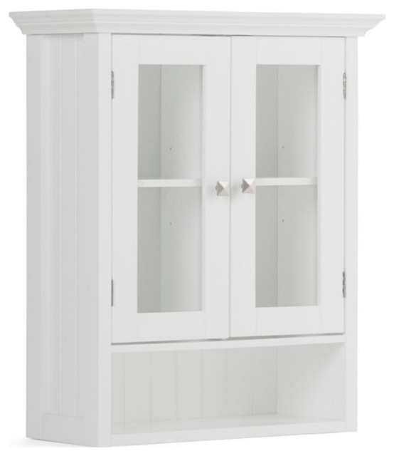 Simpli Home Acadian 28" H x 23.6" W Double Door Wall Bath Cabinet in ...