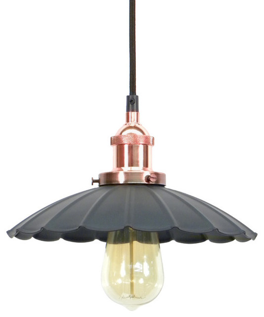 Copper Ruffle Shade Pendant Light - Industrial - Pendant Lighting - by ...