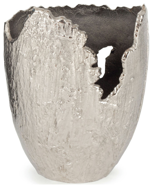 Terra Metal Vase Small Nickel - Contemporary - Vases - by Beyond Design ...