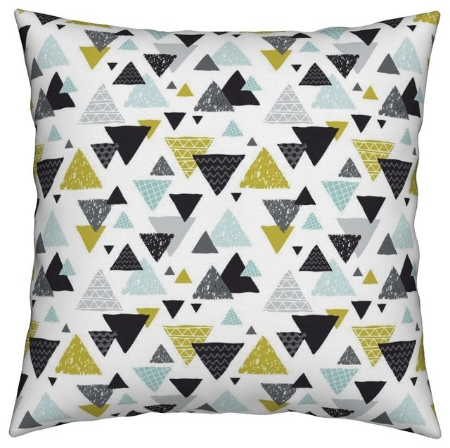 Geometric Scandinavian Triangle Gender Neutral Throw Pillow ...
