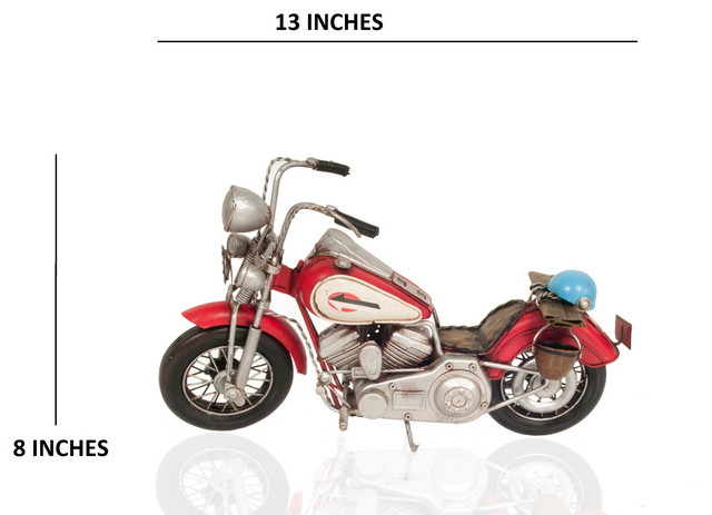 RED HARLEY-DAVIDSON MOTORCYCLE METAL HANDMADE scale model Motorcycle ...