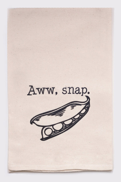 "Aww, Snap" Flour Sack Tea Towel - Contemporary - Dish Towels - by ...