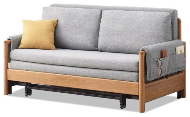 Oak Solid Wood Sofa Foldable Bed Modern - Transitional - Sleeper Sofas ...
