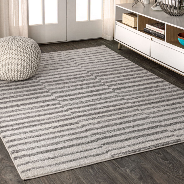 Lyla Offset Stripe Area Rug, 8 X 10 - Contemporary - Area Rugs - by ...